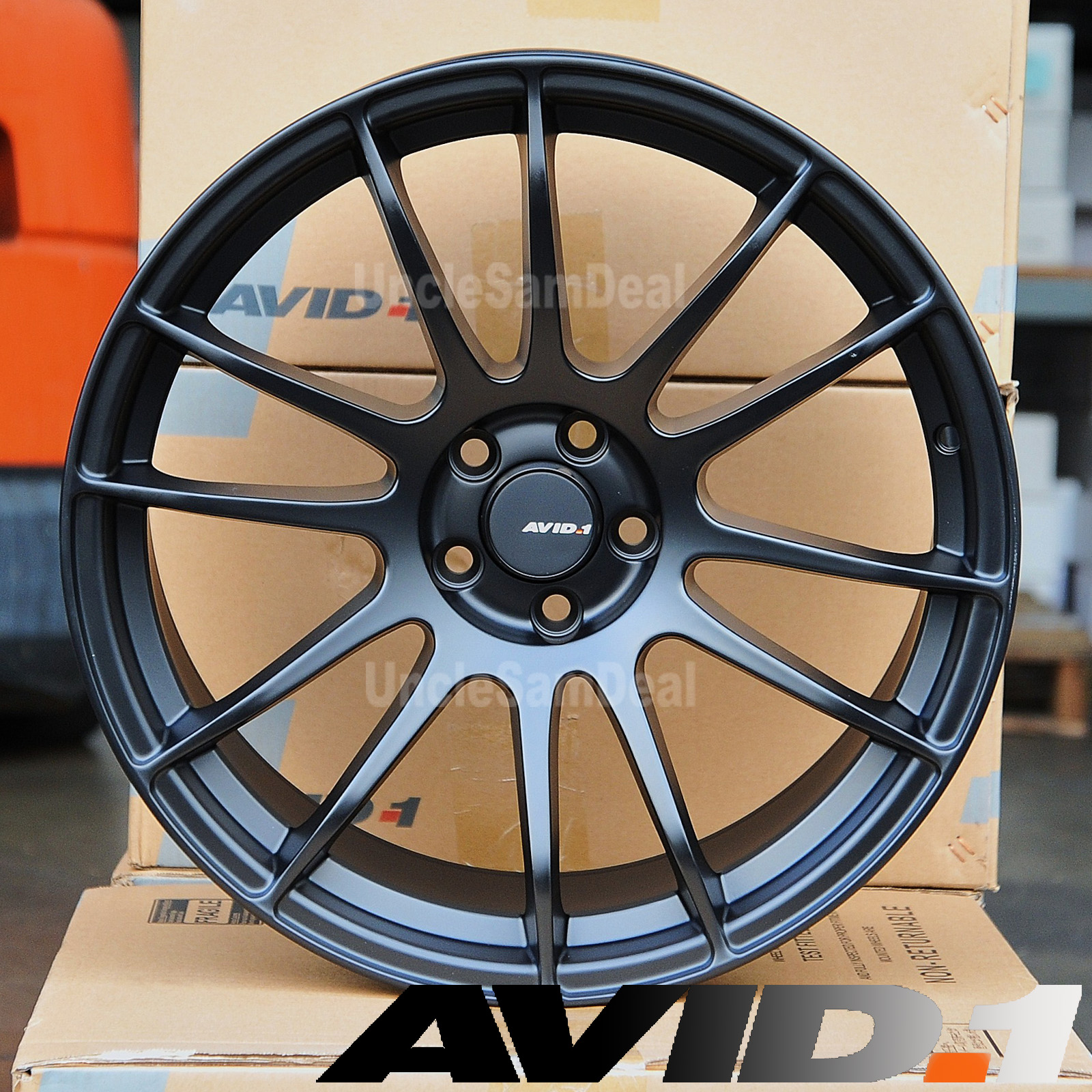 18" 18x9.5 5x114.3 +22 AVID.1 AV-20 MATTE BLACK 12 SPOKE CONCAVE TUNER ...